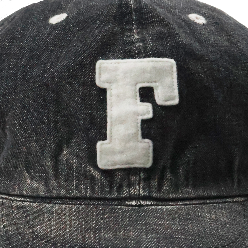 6843HW 6Panel Denim Baseball Cap ’F’ Patch Vintage Wash – fullcountjp